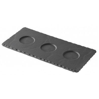 Revol Basalt Rectangular Tray With 3 Indent, Matt Slate
